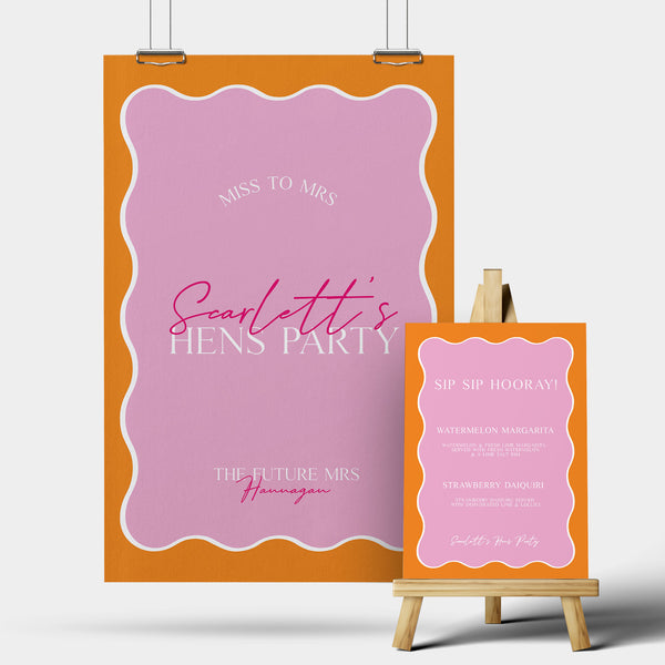 Custom Printed Hens Party Signs - Bridal Shower / Bachelorette Party ...