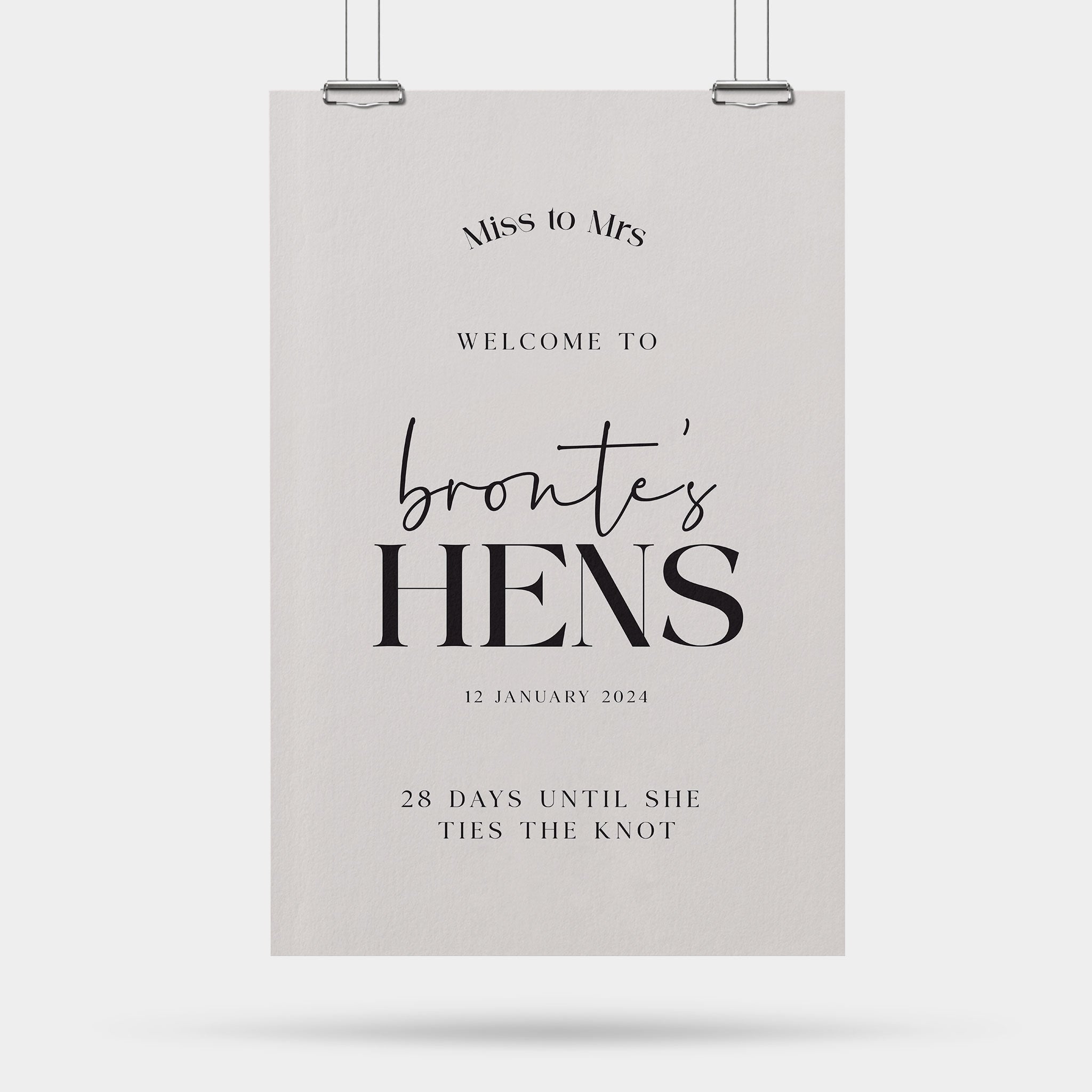 Custom Printed Hens Party Signs - Bridal Shower / Bachelorette Party ...