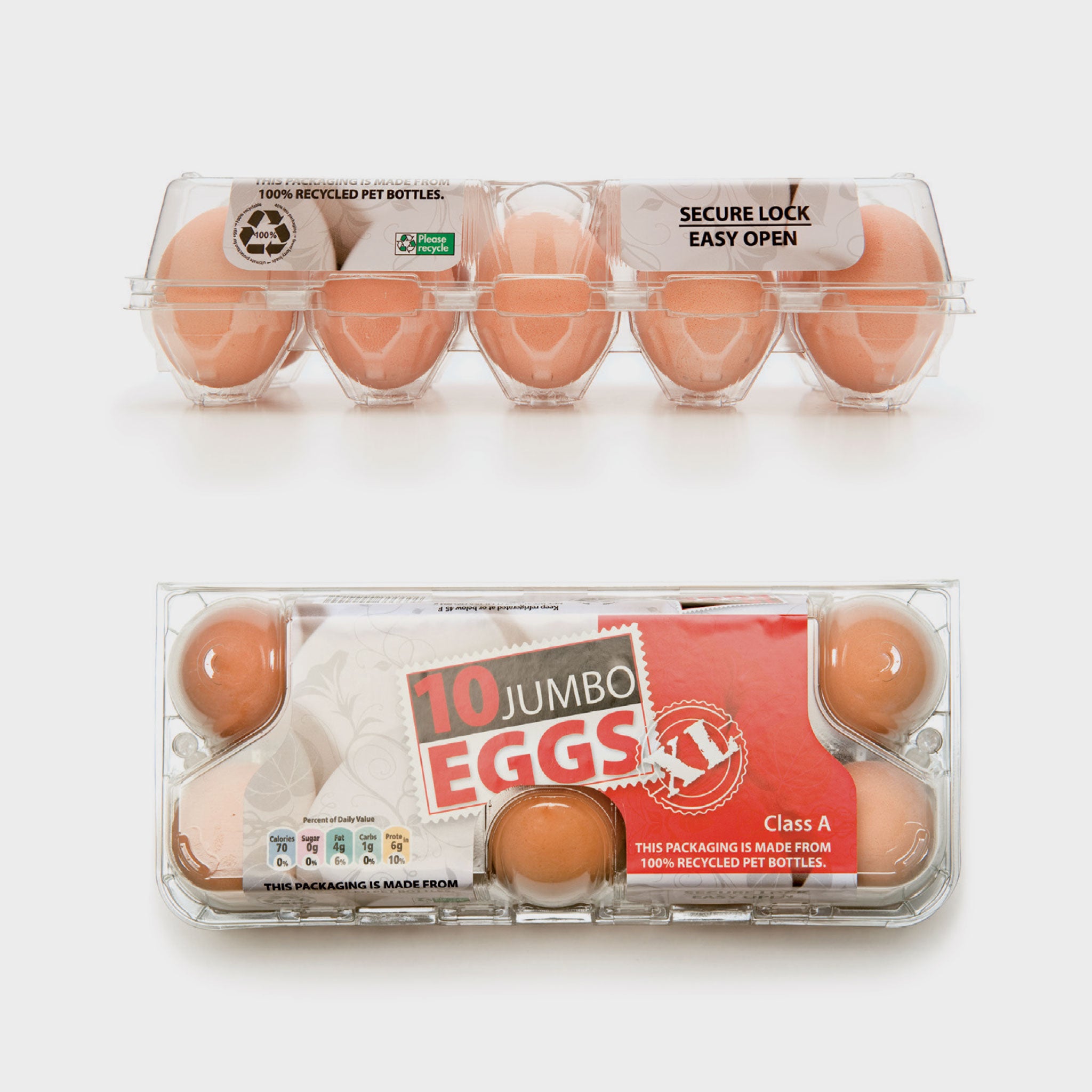 180x 10 Egg Carton - Jumbo RPET Vision Unlabelled Bulk Wholesale – Kuhn ...